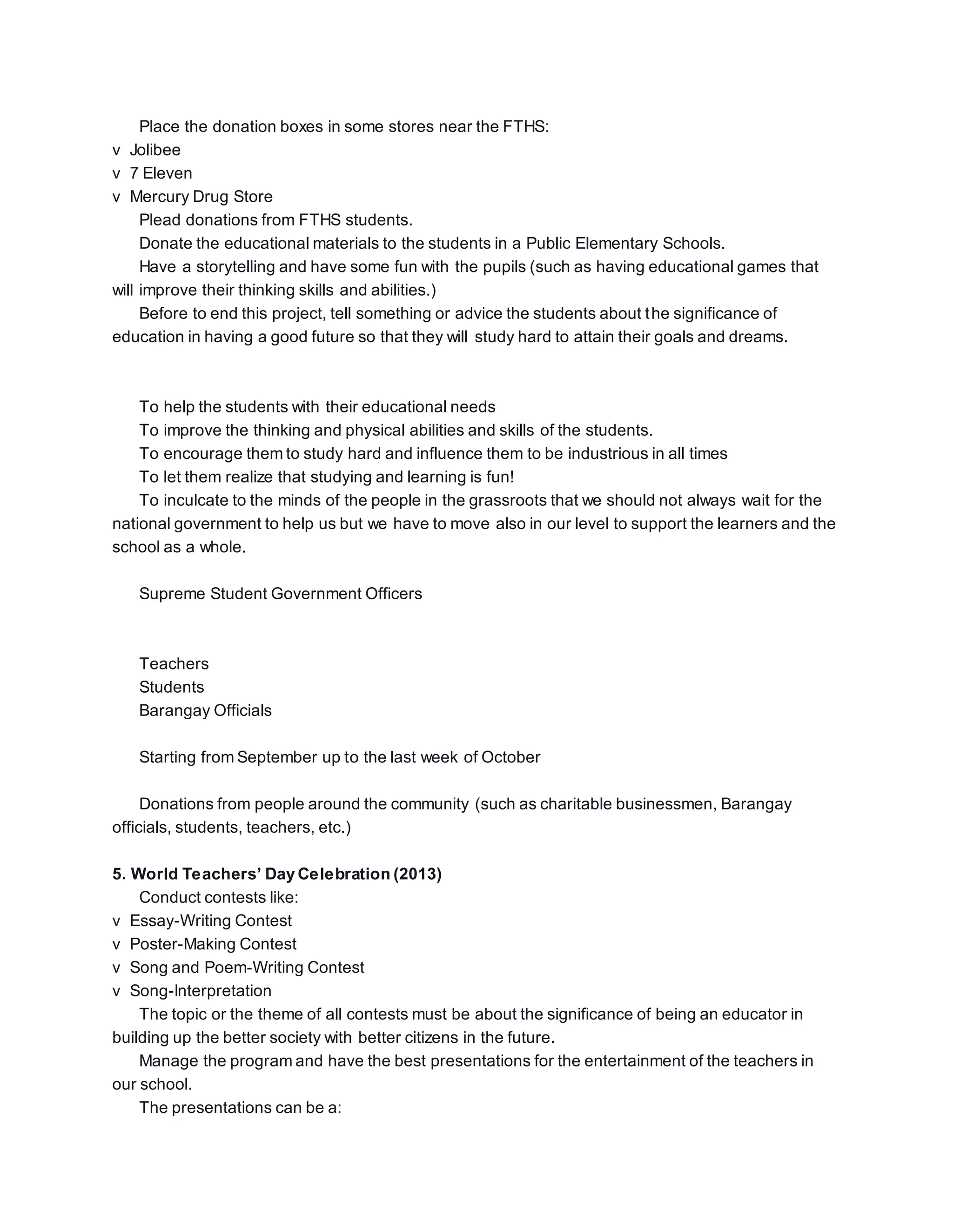 Action plan of ssg 2014 2015 | DOCX | Professional School | Postgraduate Education