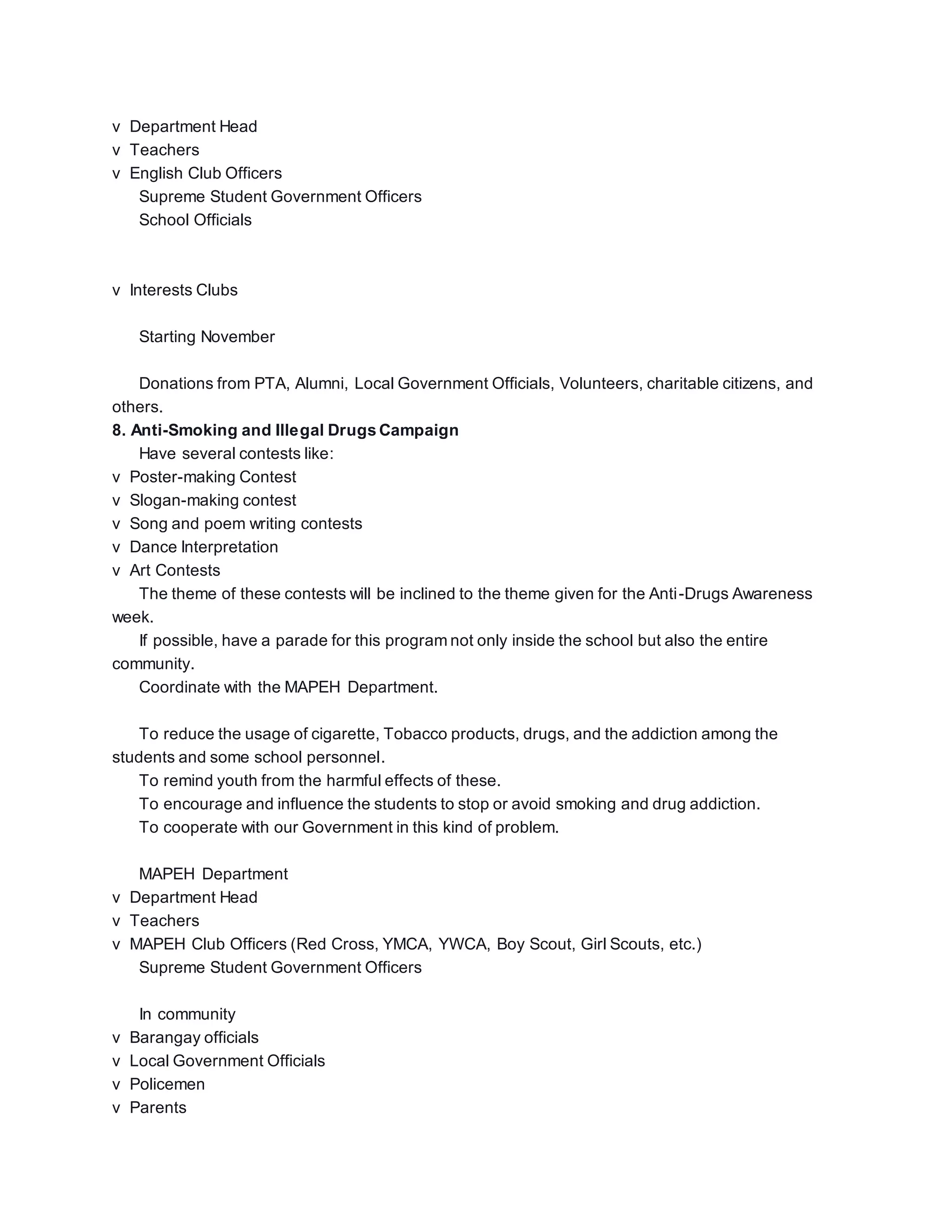 Action plan of ssg 2014 2015 | DOCX | Professional School | Postgraduate Education