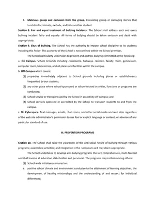 Action plan sapc bullying | DOC