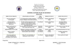 ACTION PLAN SCIENCE GRADE THREE SCHOOL YEAR 2022- 2023 | DOCX