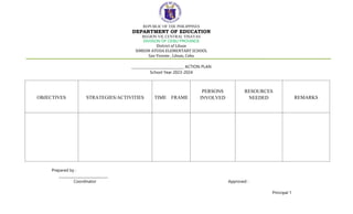 teachers action plan template for elementary.doc