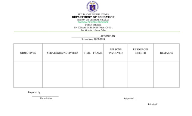 teachers action plan template for elementary.doc
