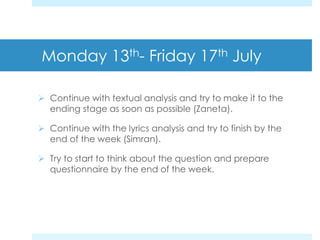 Action Plan Week 5 | PPTX