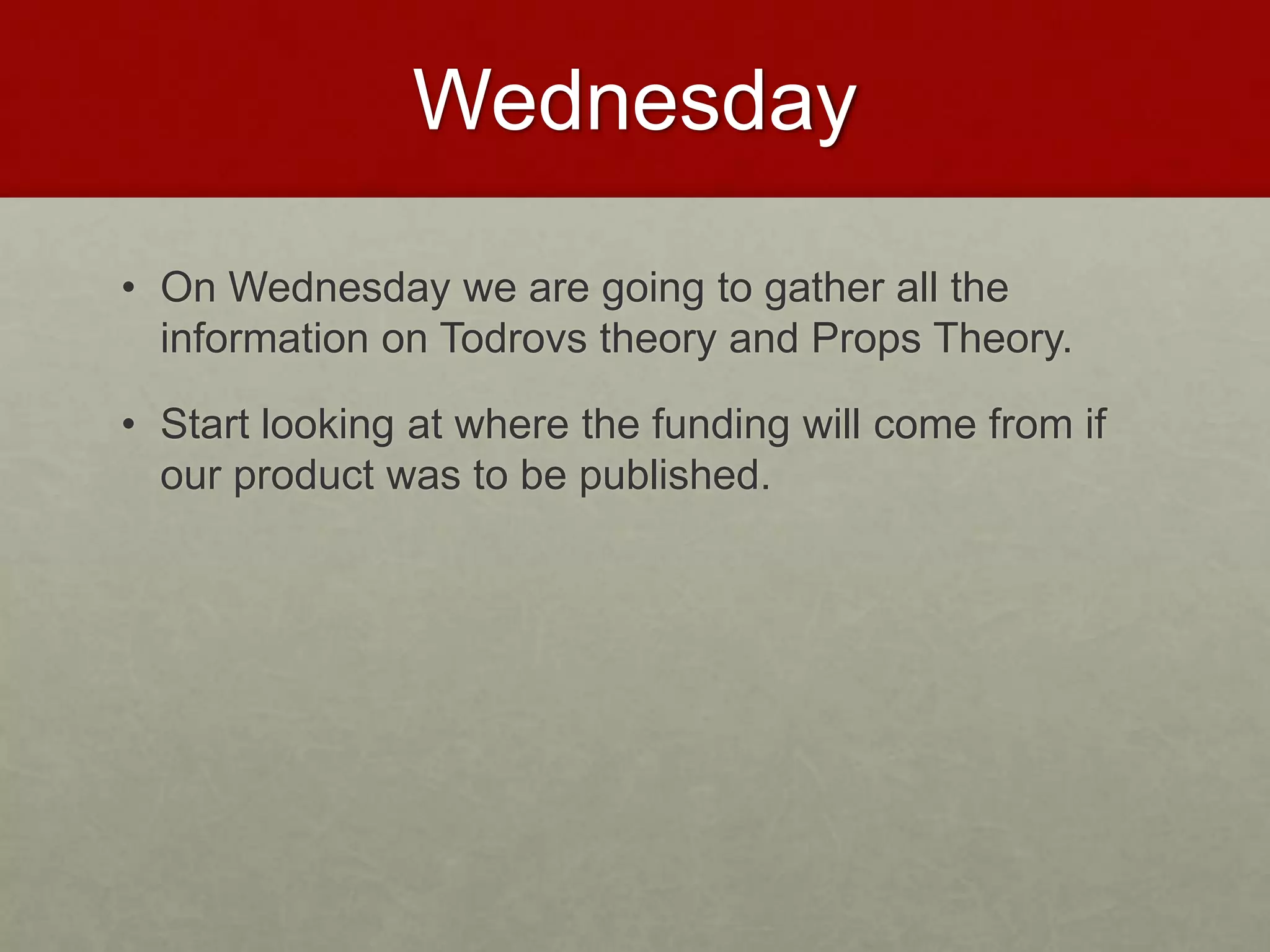 Action plan week 5 | PPTX | Screenwriting | Content Production