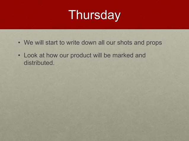 Action plan week 5 | PPTX | Screenwriting | Content Production