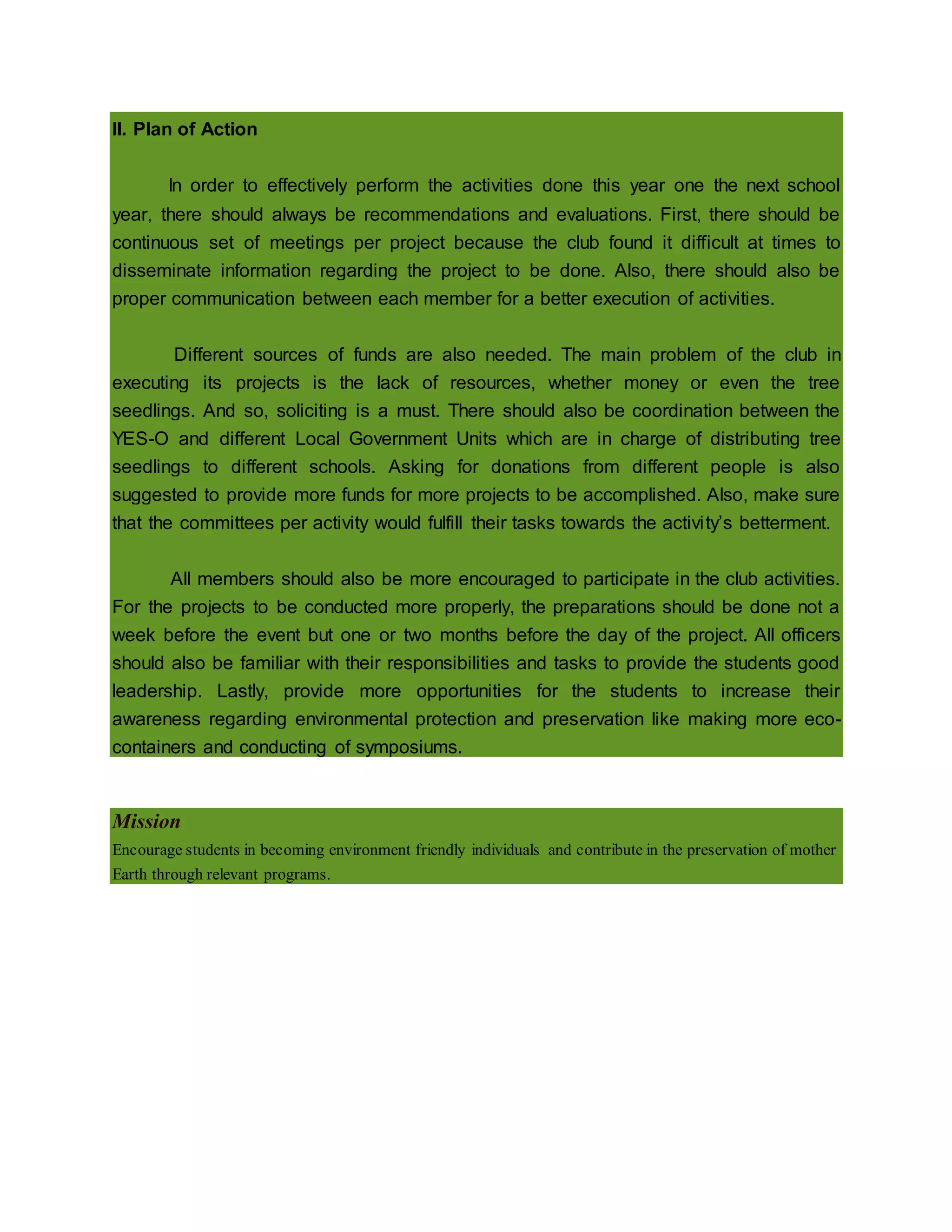 Action plan yes o | DOCX