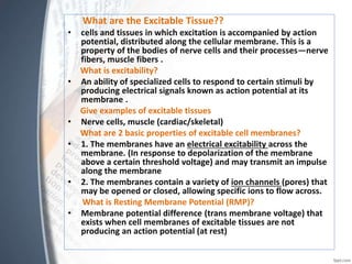 OVERVIEW OF THE EXCITABLE TISSUE- PART ONE | PPT