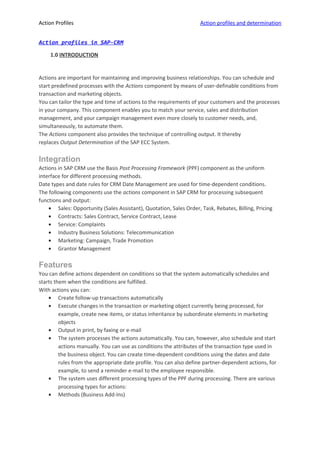 Action profiles in sap | DOC