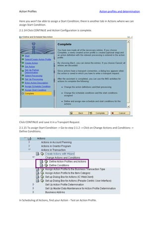 Action profiles in sap | DOC