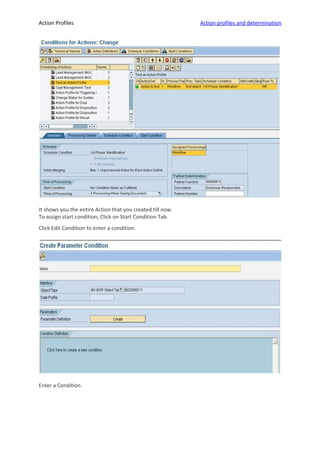 Action profiles in sap | DOC