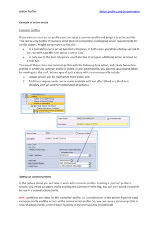 Action profiles in sap | DOC