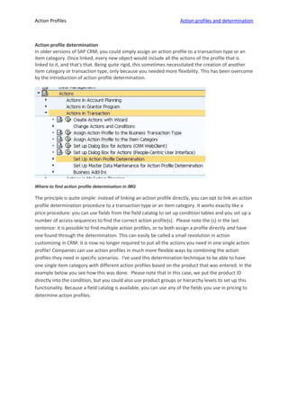 Action profiles in sap | DOC