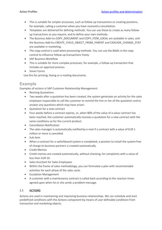 Action profiles in sap | DOC