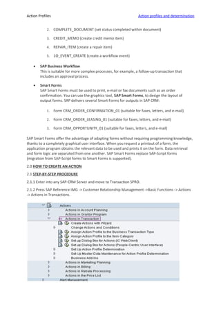 Action profiles in sap | DOC