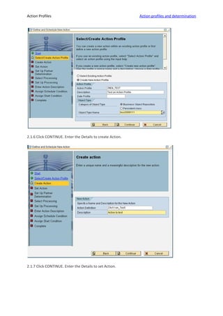 Action profiles in sap | DOC