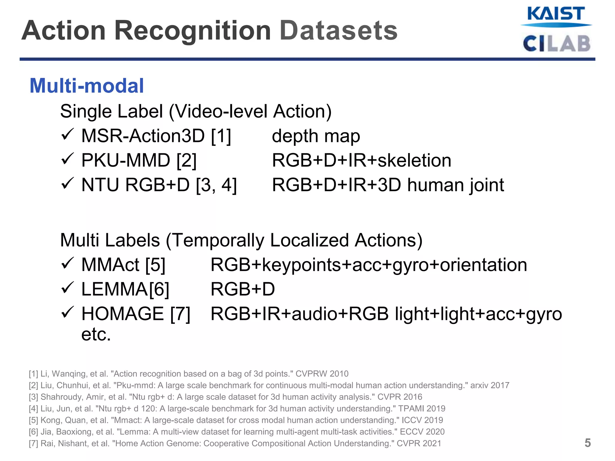 Action Recognition Datasets Pptx
