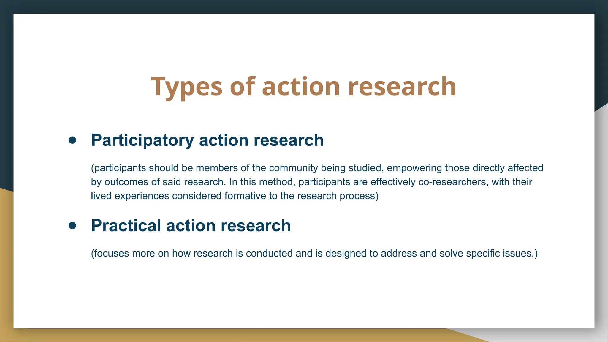 lets know about Action Research done by MTD students | PPT