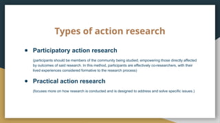 lets know about Action Research done by MTD students | PPT