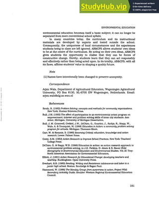 Action Research And Community Problem Solving Environmental Education ...