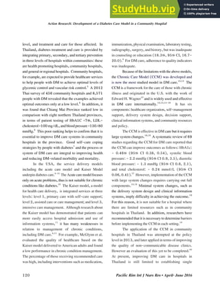 Action Research Development Of A Diabetes Care Model In A Community ...