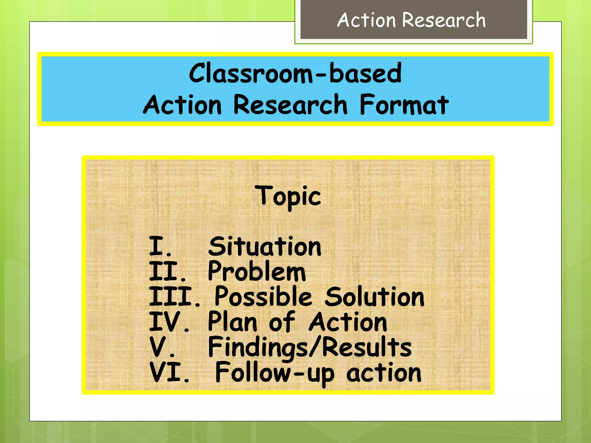 Action research: its' significance to educationThe importance of action ...