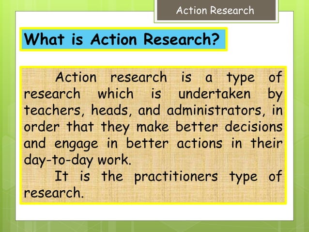 Action research: its' significance to educationThe importance of action ...