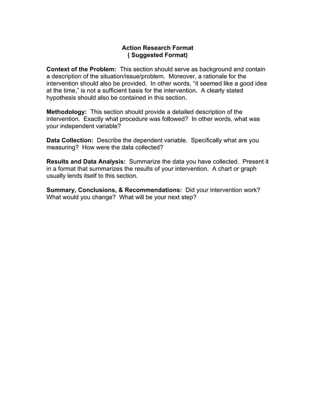 Action research format | PDF