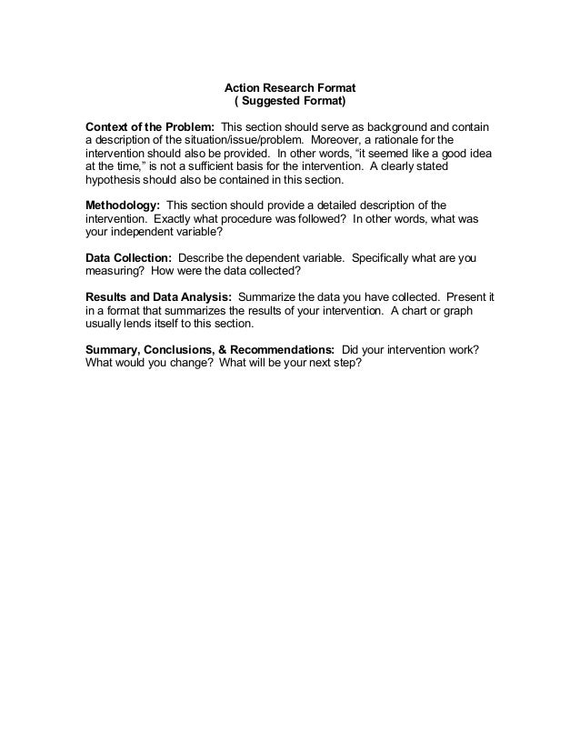 Action research format