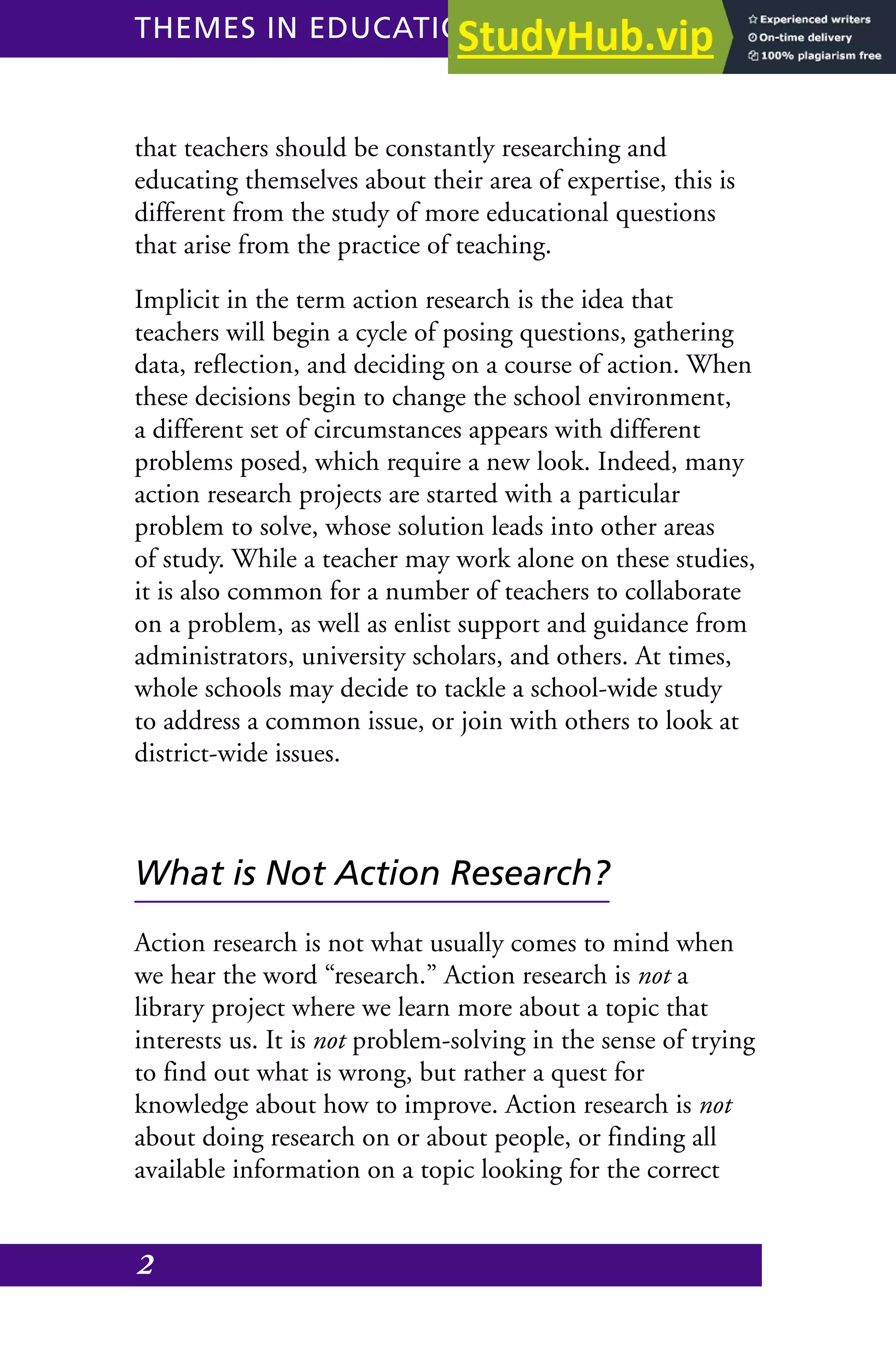 Action Research In Education | PDF