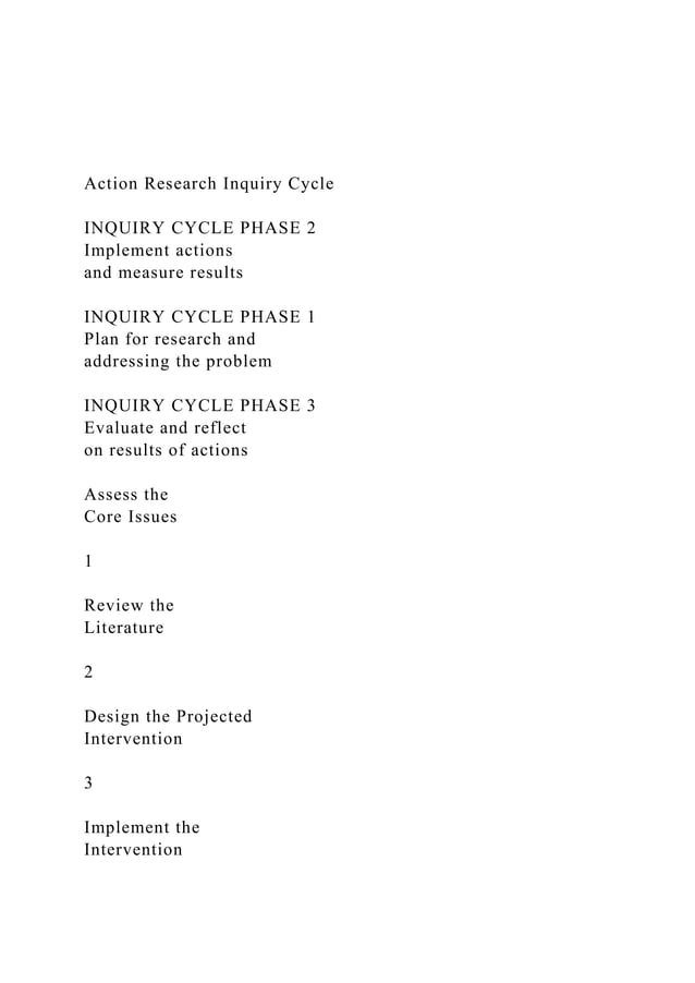 Action Research Inquiry CycleINQUIRY CYCLE PHASE 2Implem.docx