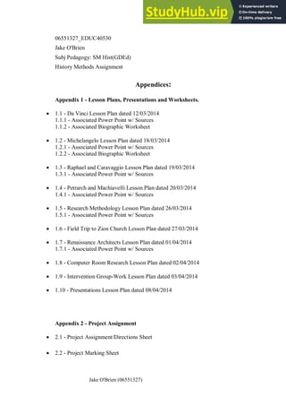 Action Research In The History Classroom The Renaissance | PDF