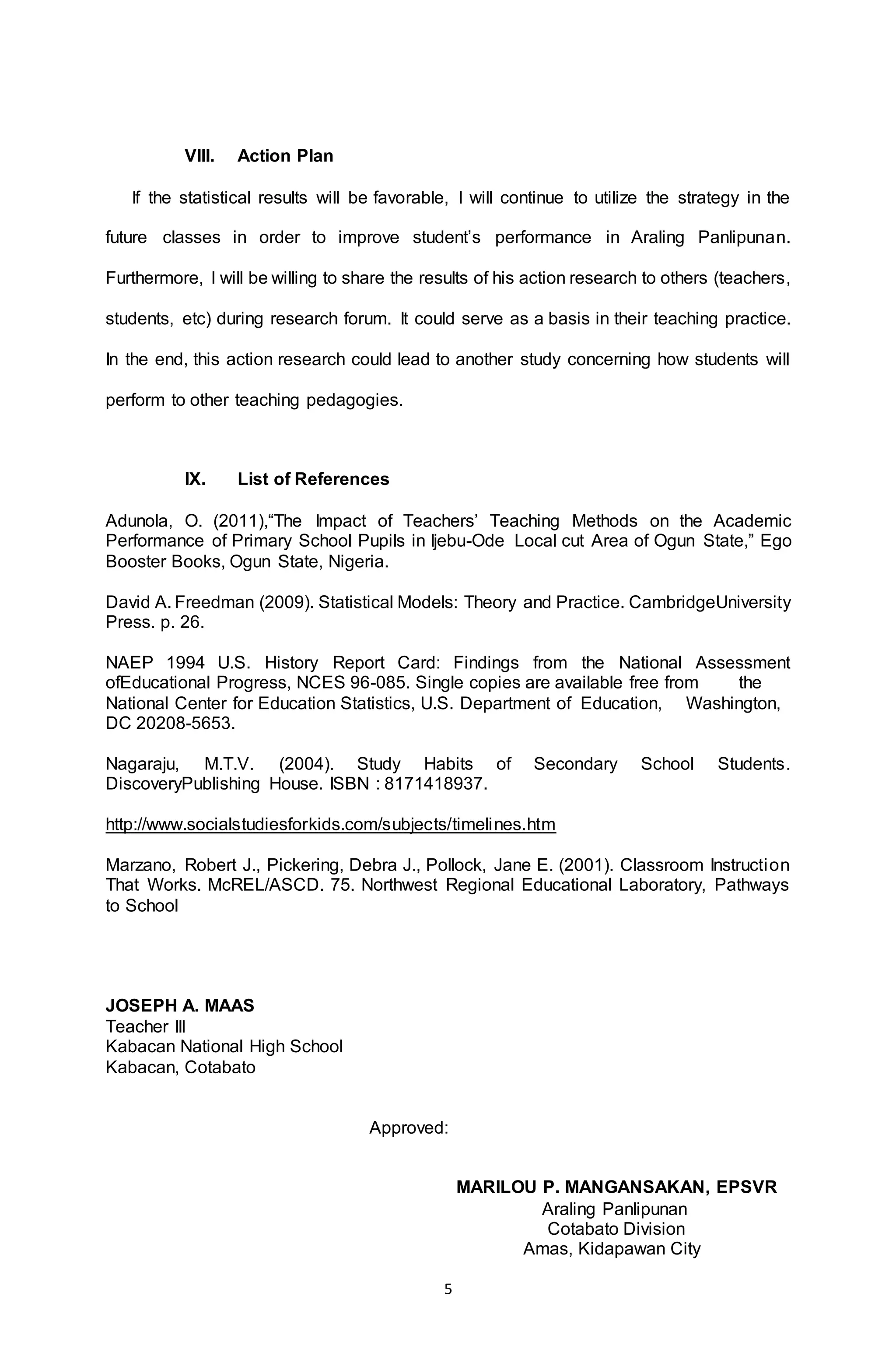 Action research joseph | DOCX