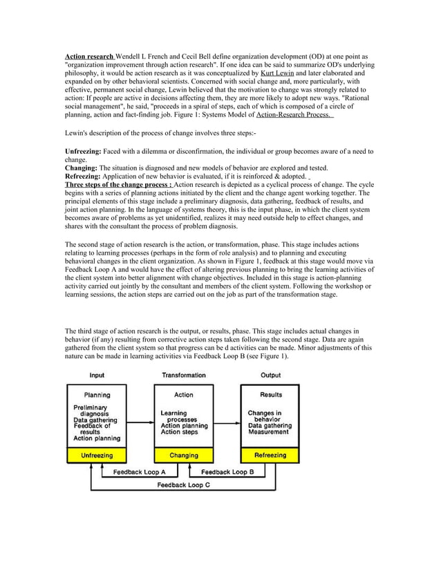Action research model in od | DOC