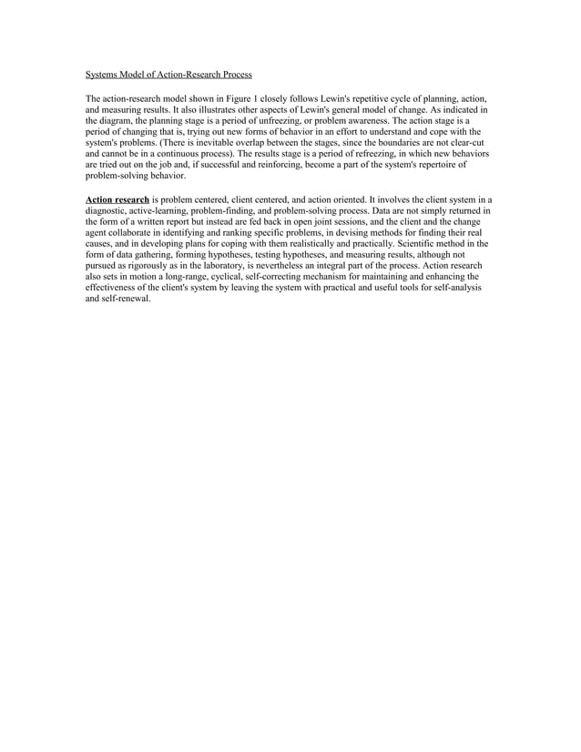 Action research model in od | DOC