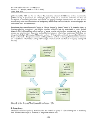 Action research on english writing skill of the tertiary level students ...