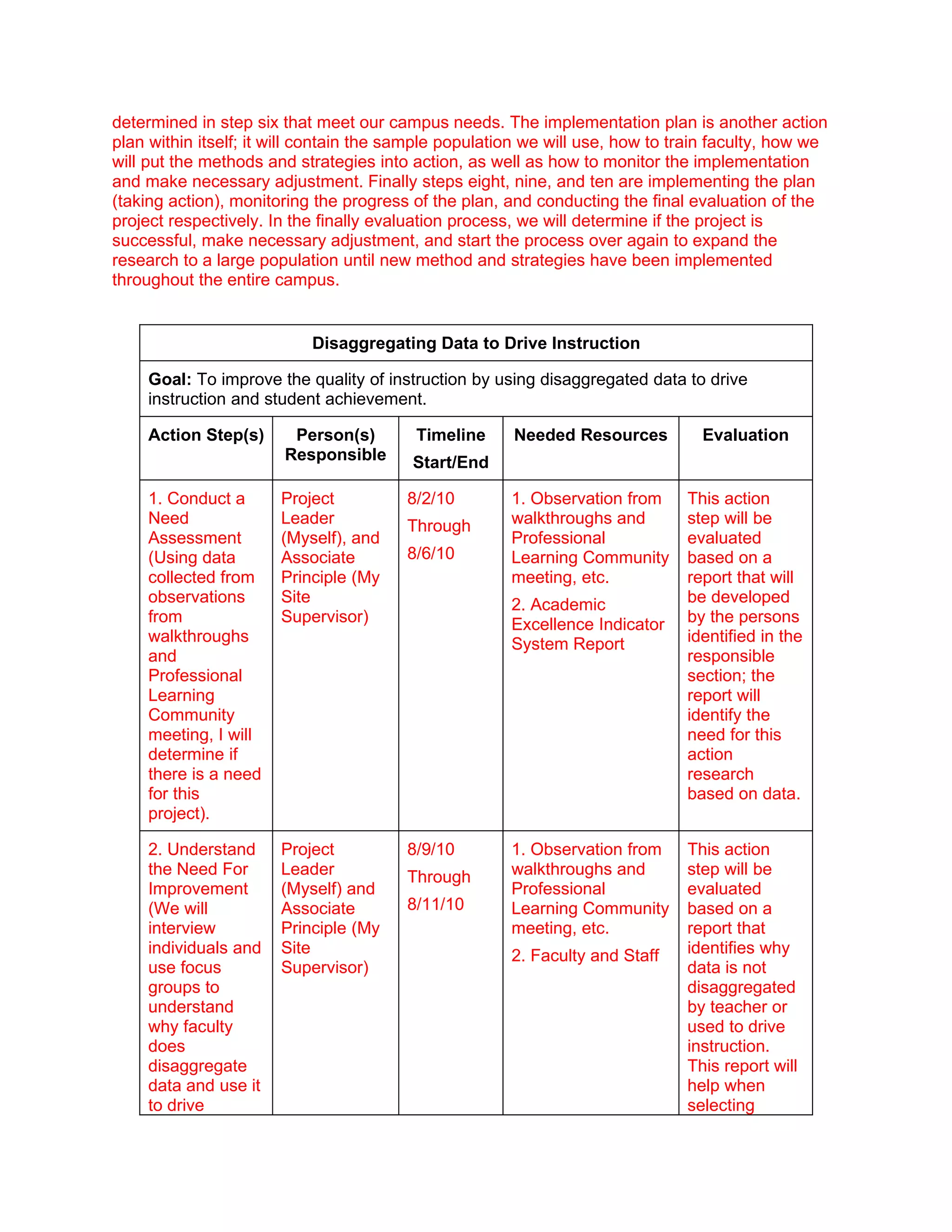 Action Research Plan | DOC