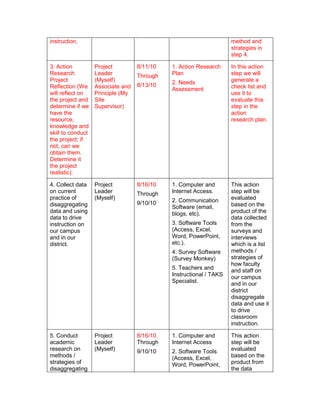 Action Research Plan | DOCX