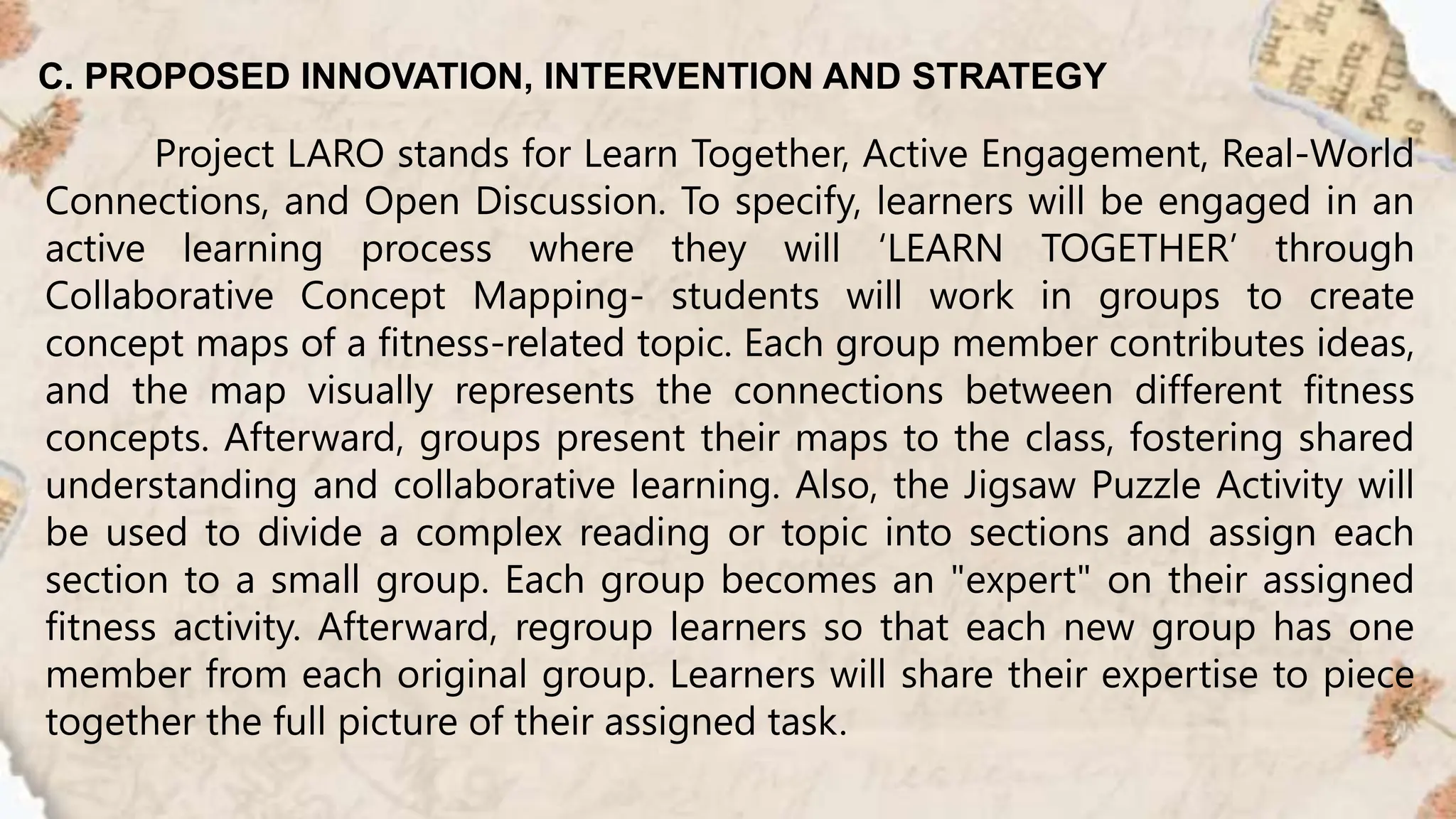 ACTION Research using Project LARO in Physical Education | PPTX