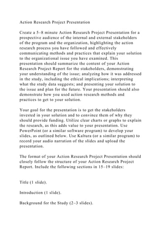 Action Research Project Report and PresentationThis is the f.docx ...