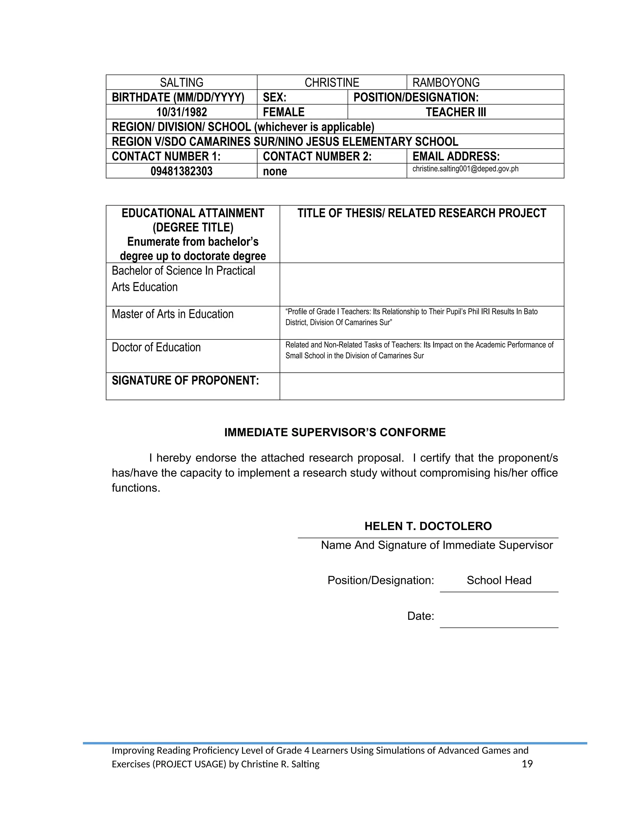 ACTION RESEARCH PROPOSAL 2024-2025.docx on literacy | DOCX