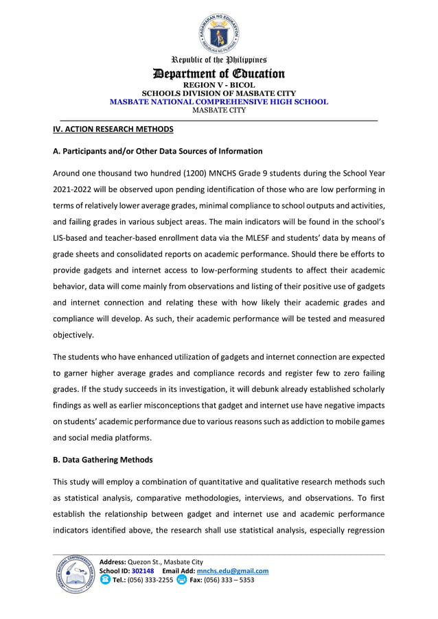 Action Research Proposal in DepEd - Super Draft | PDF | Education ...