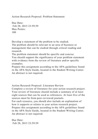 Action Research Proposal Examples