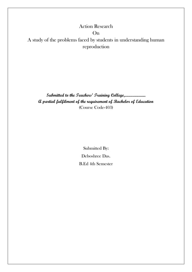 Action research sample | PDF | Professional School | Postgraduate Education