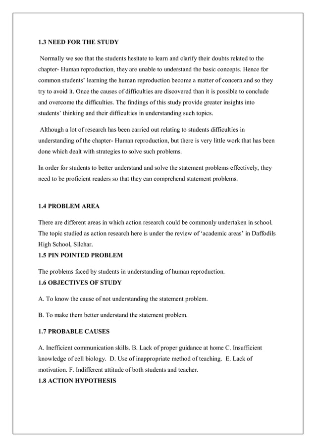 Action research sample | PDF | Professional School | Postgraduate Education