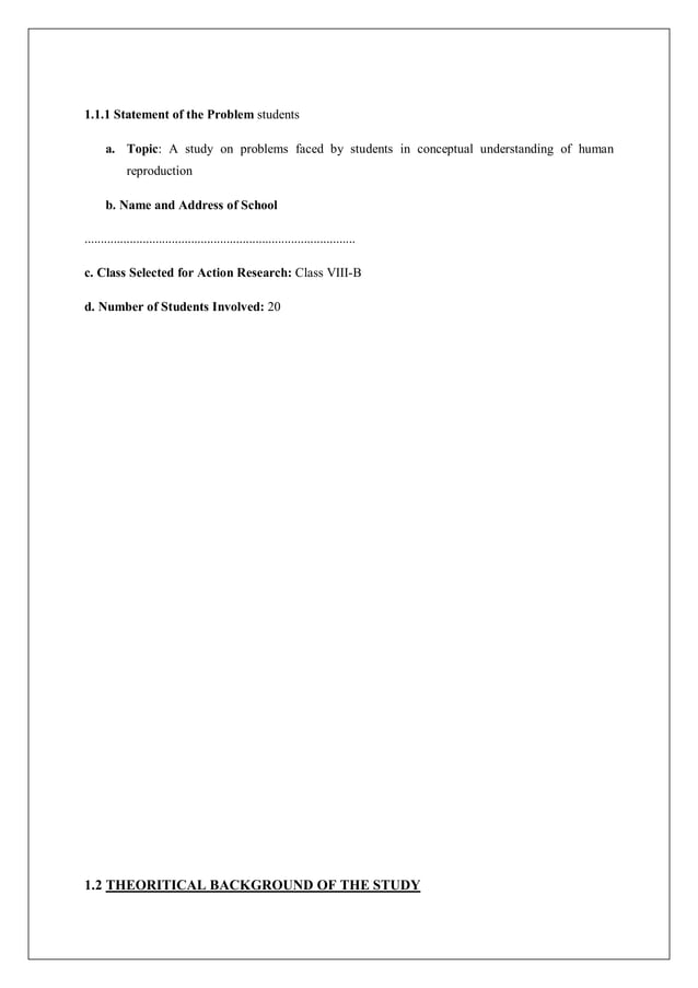 Action research sample | PDF | Professional School | Postgraduate Education