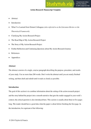 Action Research Writing Template | PDF