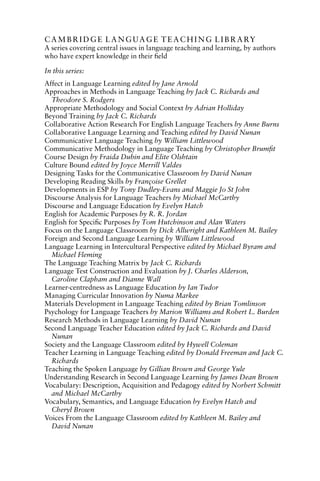 Action research in second language teaching | PDF