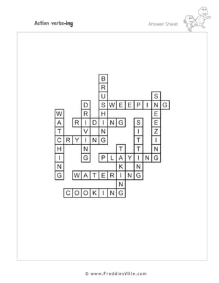 Actions crossword present continous | PDF