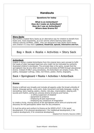 Teaching English through Drama using ActionSacks | PDF