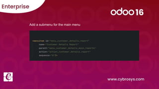 Actions and menus in odoo 16 | PPT